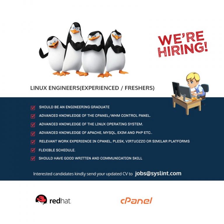 Linux Engineers(Experienced / Freshers)